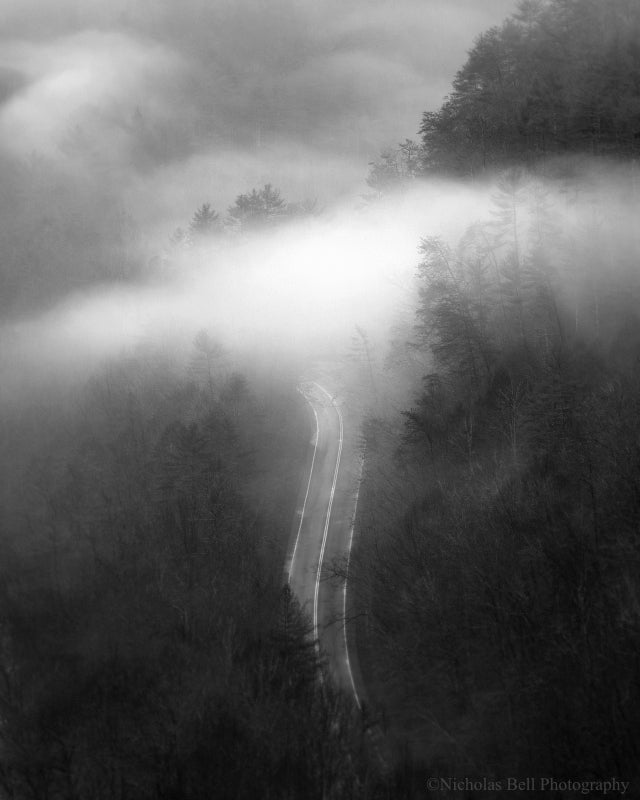 Mountain Road, Appalachia - original black and white photography print ...