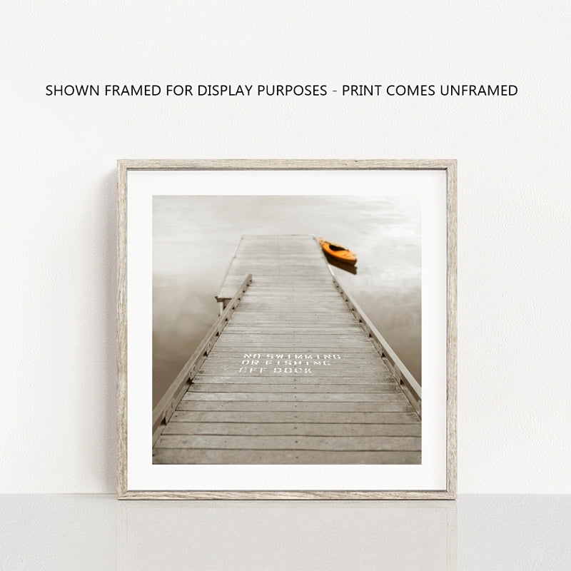 No Swimming - photography print, lake house art, kayak, Nicholas Bell ...